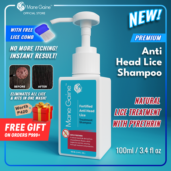 MANE GAINE™ Anti Head Lice Shampoo with Pyrethrin - Effective Lice Tre ...